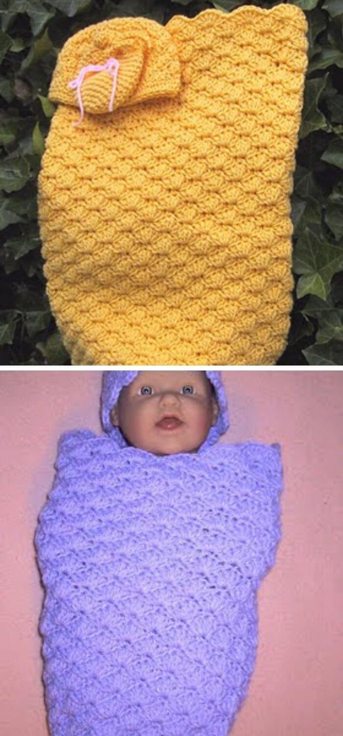 15 Crochet Snuggle Sack & Cocoon Free Patterns - FarmFoodFamily