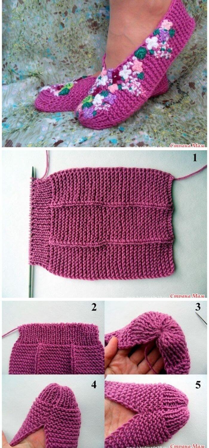 15 Knit Adult Slippers & Boots Free Patterns - FarmFoodFamily
