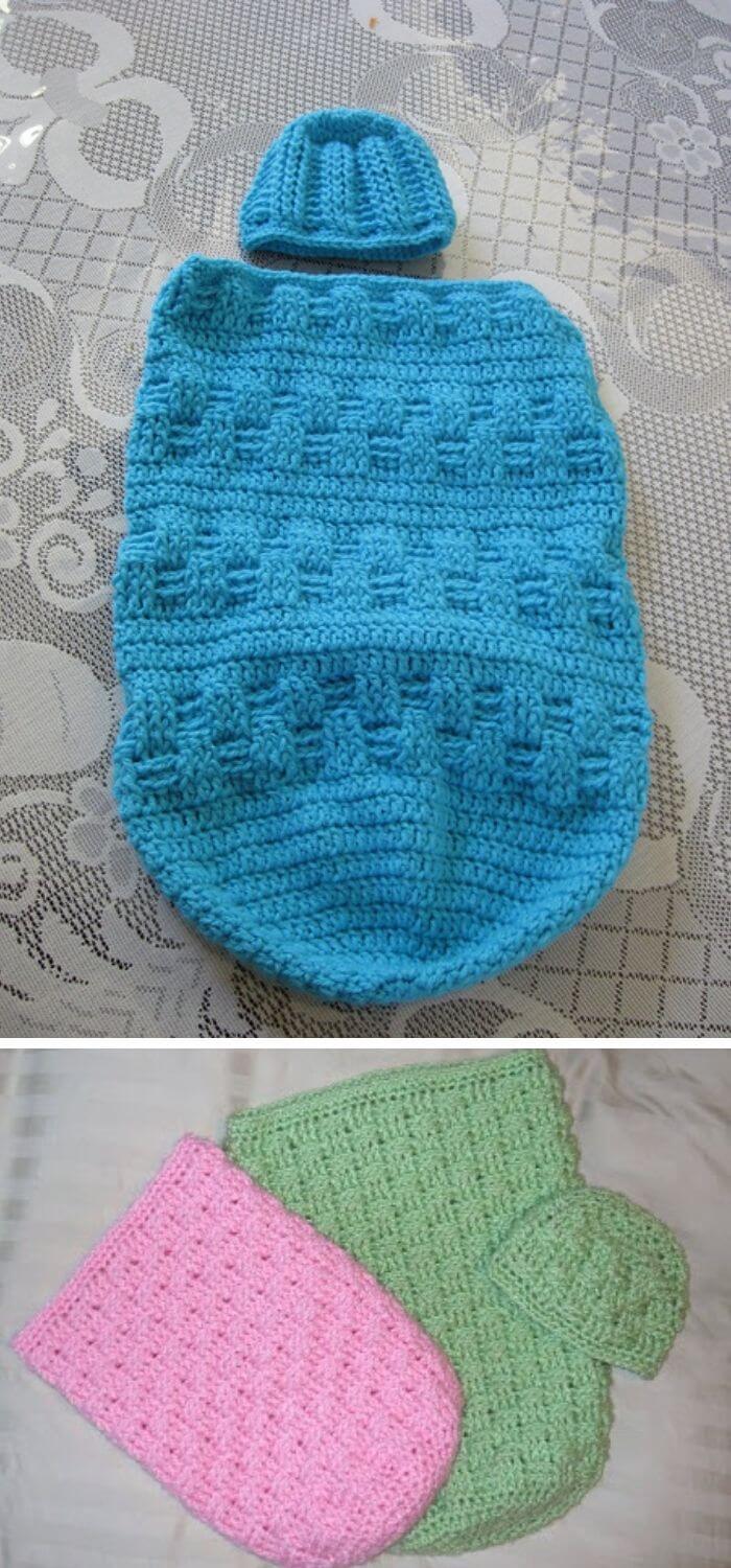 15 Crochet Snuggle Sack & Cocoon Free Patterns - FarmFoodFamily