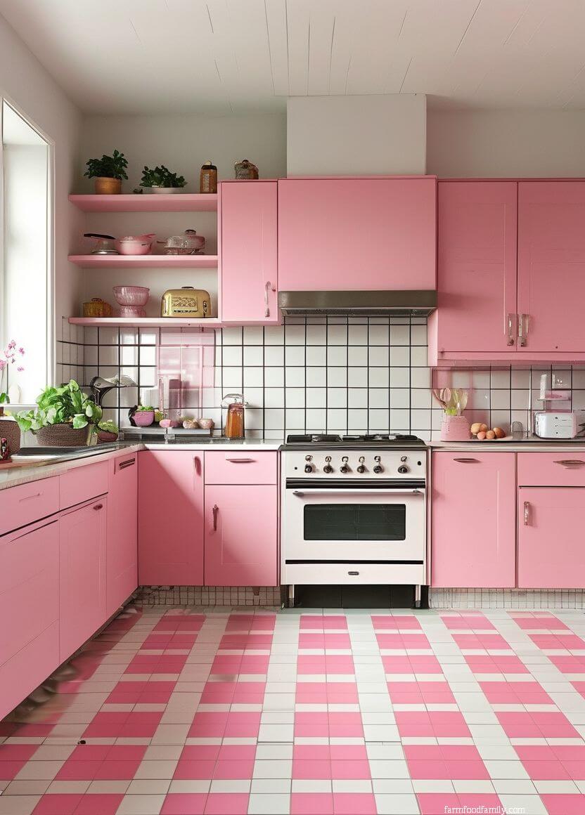70 Charming Retro Pink Kitchen Ideas for a Stylish Makeover (2024)