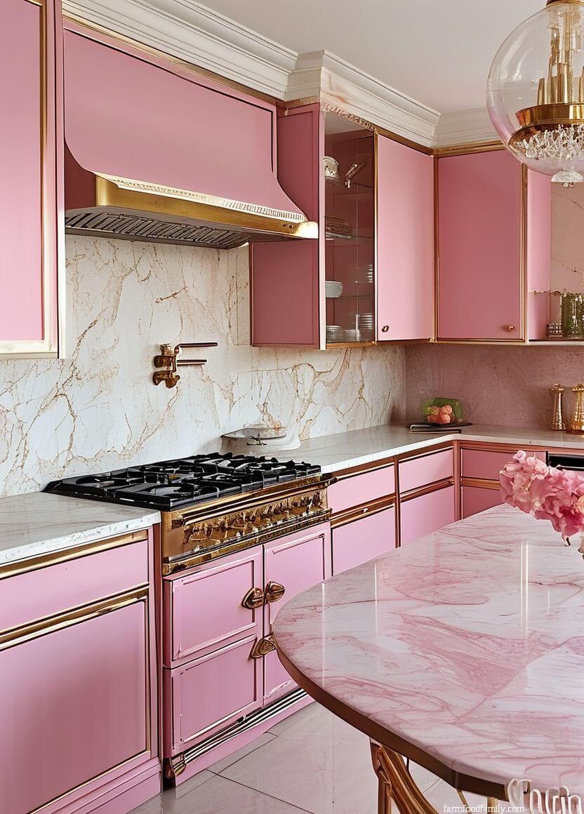70 Charming Retro Pink Kitchen Ideas for a Stylish Makeover (2024)