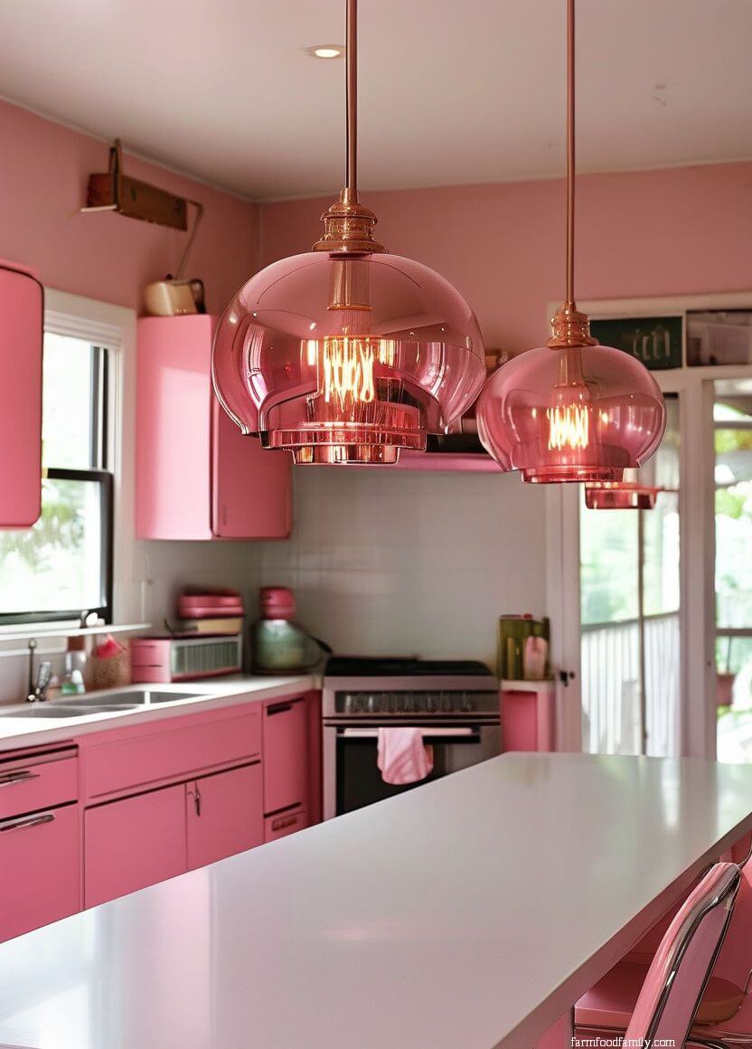 70 Charming Retro Pink Kitchen Ideas for a Stylish Makeover (2024)