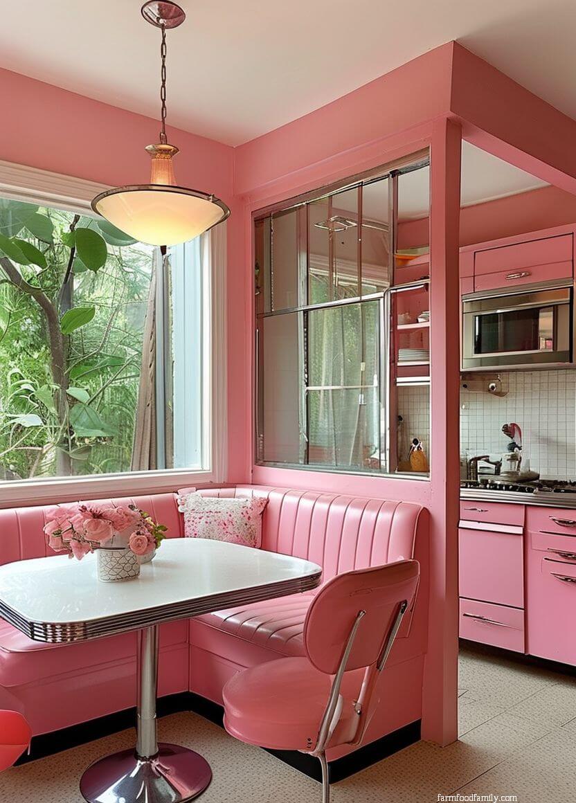 70 Charming Retro Pink Kitchen Ideas for a Stylish Makeover (2024)