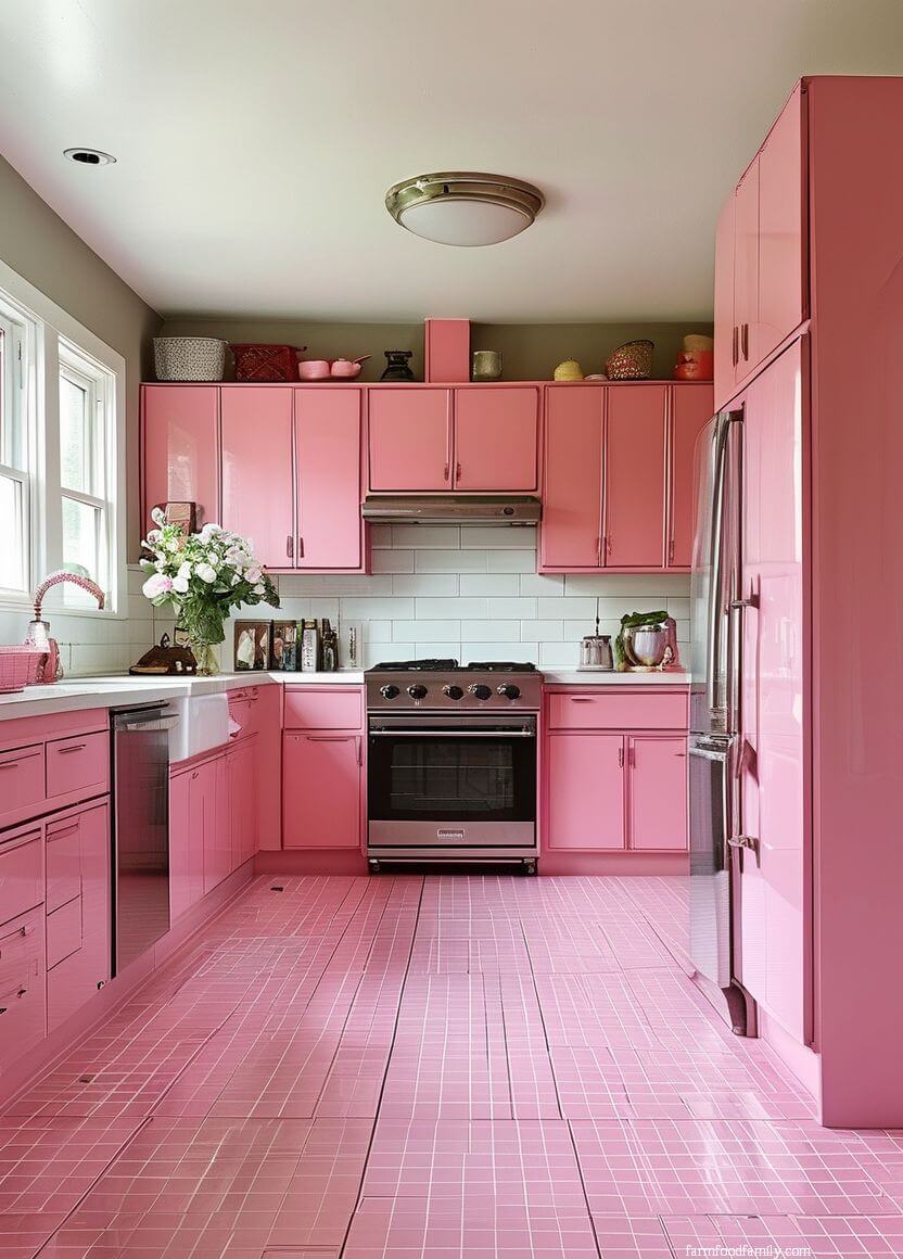70 Charming Retro Pink Kitchen Ideas for a Stylish Makeover (2024)