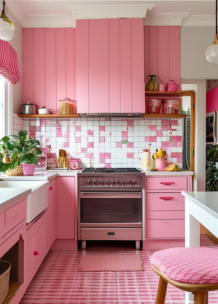 70 Charming Retro Pink Kitchen Ideas for a Stylish Makeover (2024)