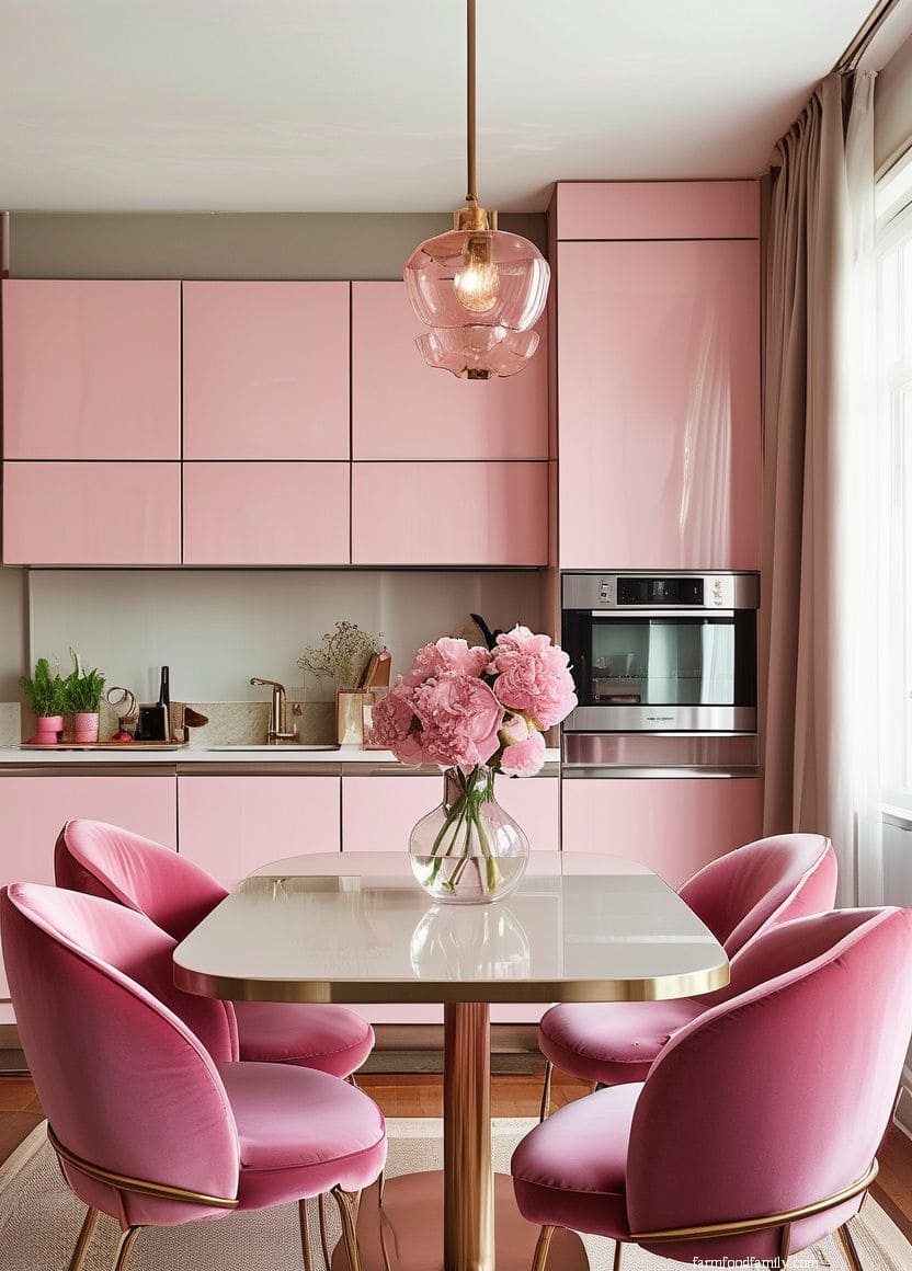 70 Charming Retro Pink Kitchen Ideas for a Stylish Makeover (2024)