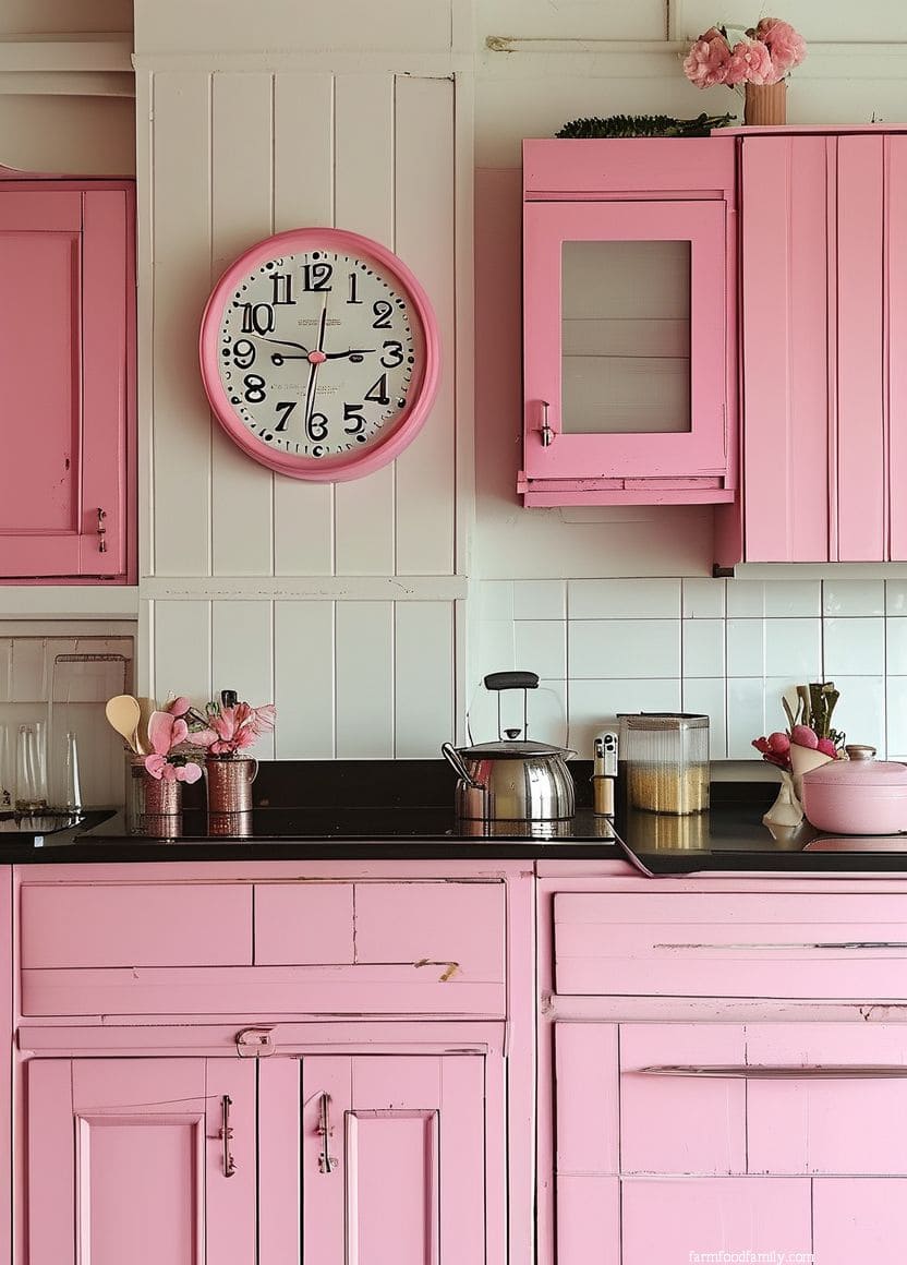 70 Charming Retro Pink Kitchen Ideas for a Stylish Makeover (2024)