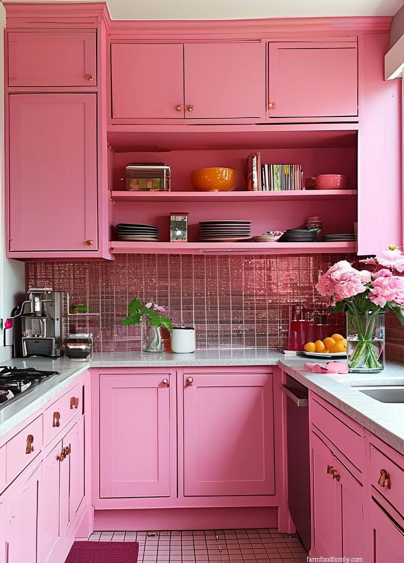 70 Charming Retro Pink Kitchen Ideas for a Stylish Makeover (2024)
