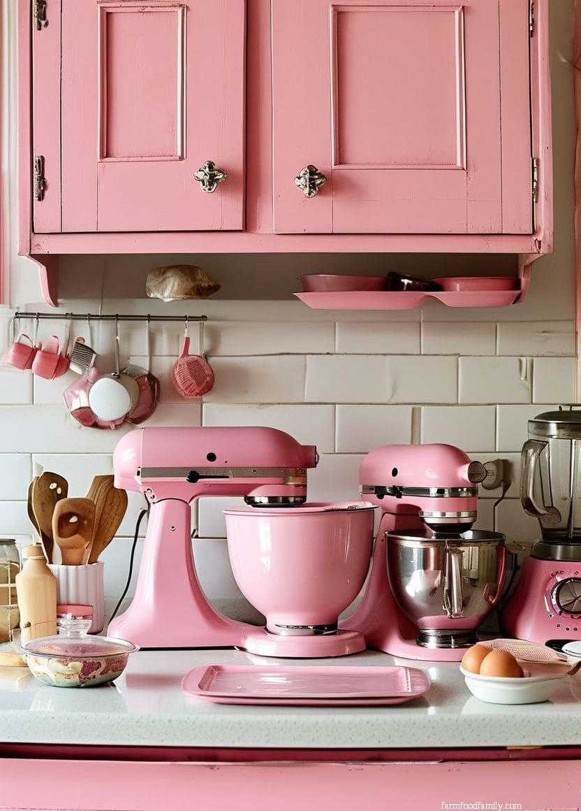 70 Charming Retro Pink Kitchen Ideas for a Stylish Makeover (2024)