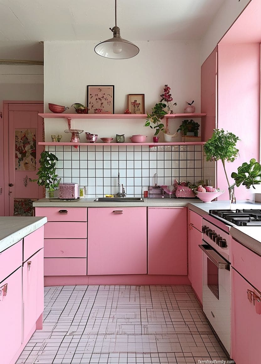 70 Charming Retro Pink Kitchen Ideas for a Stylish Makeover (2024)