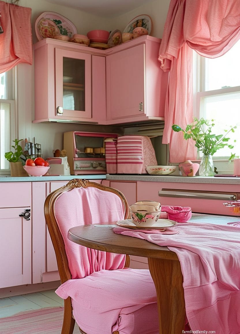 70 Charming Retro Pink Kitchen Ideas for a Stylish Makeover (2024)