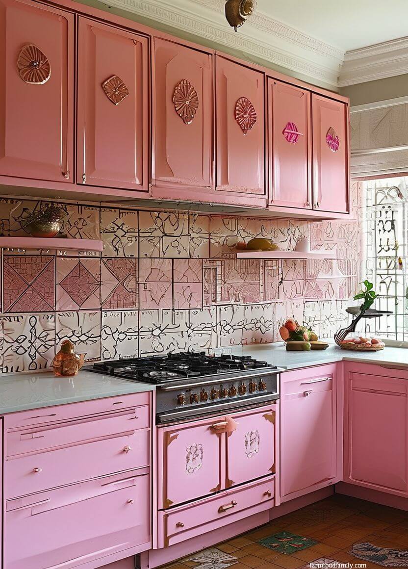 70 Charming Retro Pink Kitchen Ideas for a Stylish Makeover (2024)