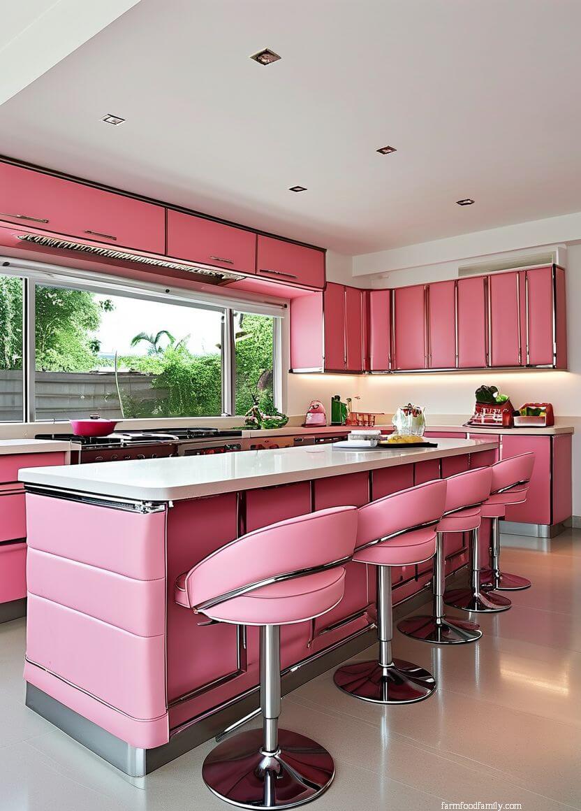 70 Charming Retro Pink Kitchen Ideas for a Stylish Makeover (2024)