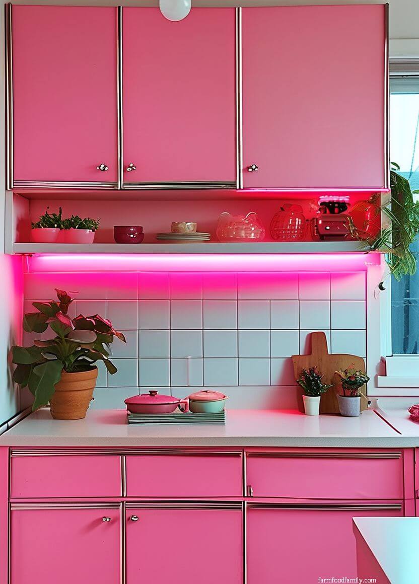70 Charming Retro Pink Kitchen Ideas for a Stylish Makeover (2024)