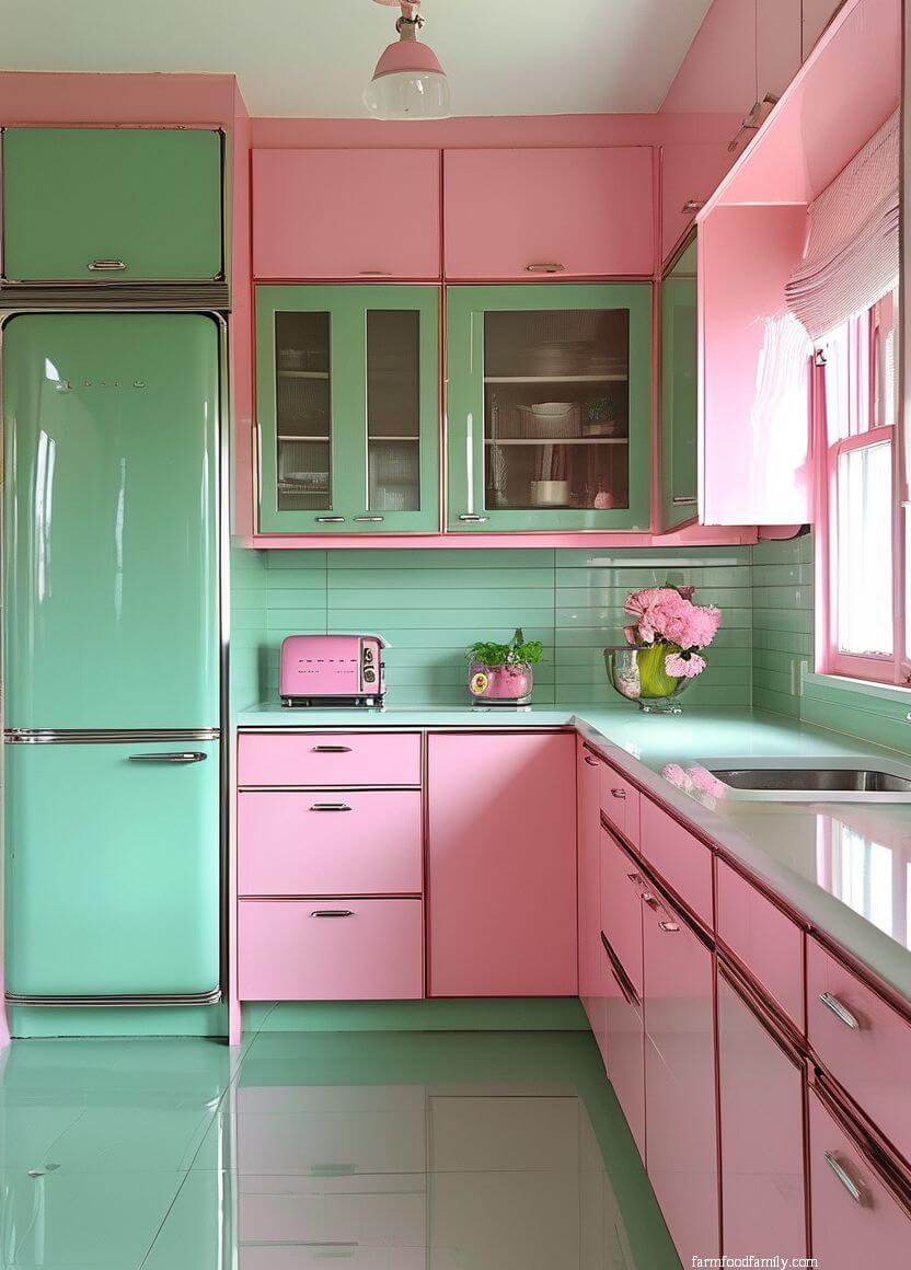70 Charming Retro Pink Kitchen Ideas for a Stylish Makeover (2024)