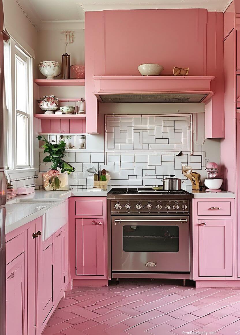 70 Charming Retro Pink Kitchen Ideas for a Stylish Makeover (2024)