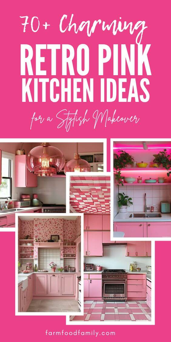 70 Charming Retro Pink Kitchen Ideas for a Stylish Makeover (2024)